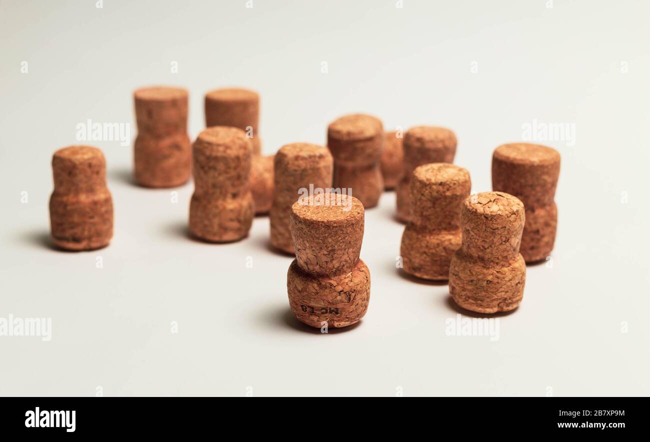 Wine corks with a glass Stock Photo - Alamy