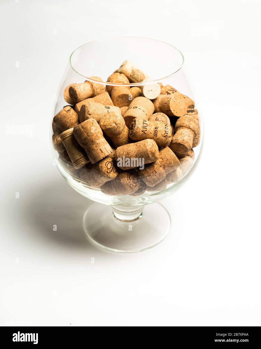 Wine corks with a glass Stock Photo - Alamy