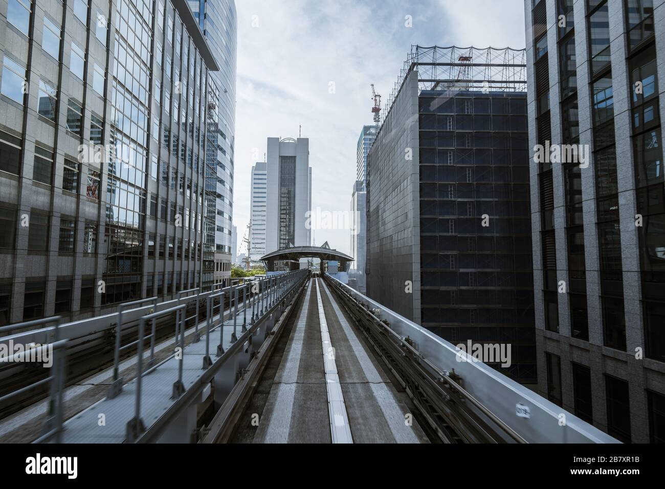 Cityscape from monorail sky train in Tokyo Stock Photo - Alamy
