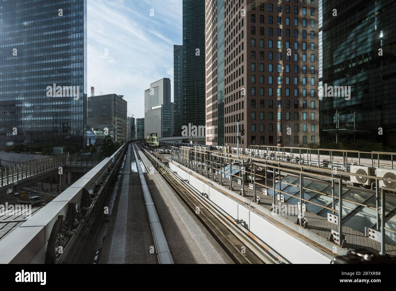 Cityscape from monorail sky train in Tokyo Stock Photo - Alamy