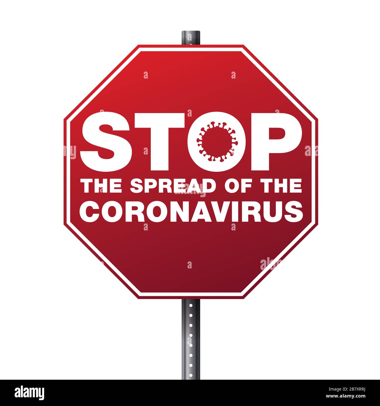 A stop sign with the message stop the spread of the coronavirus ...