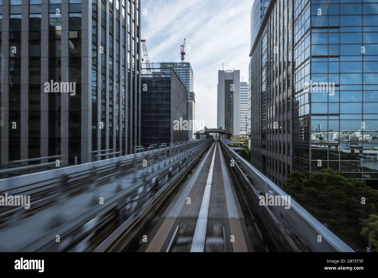Cityscape from monorail sky train in Tokyo Stock Photo - Alamy