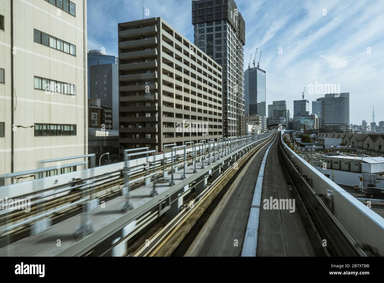 Cityscape from monorail sky train in Tokyo Stock Photo - Alamy