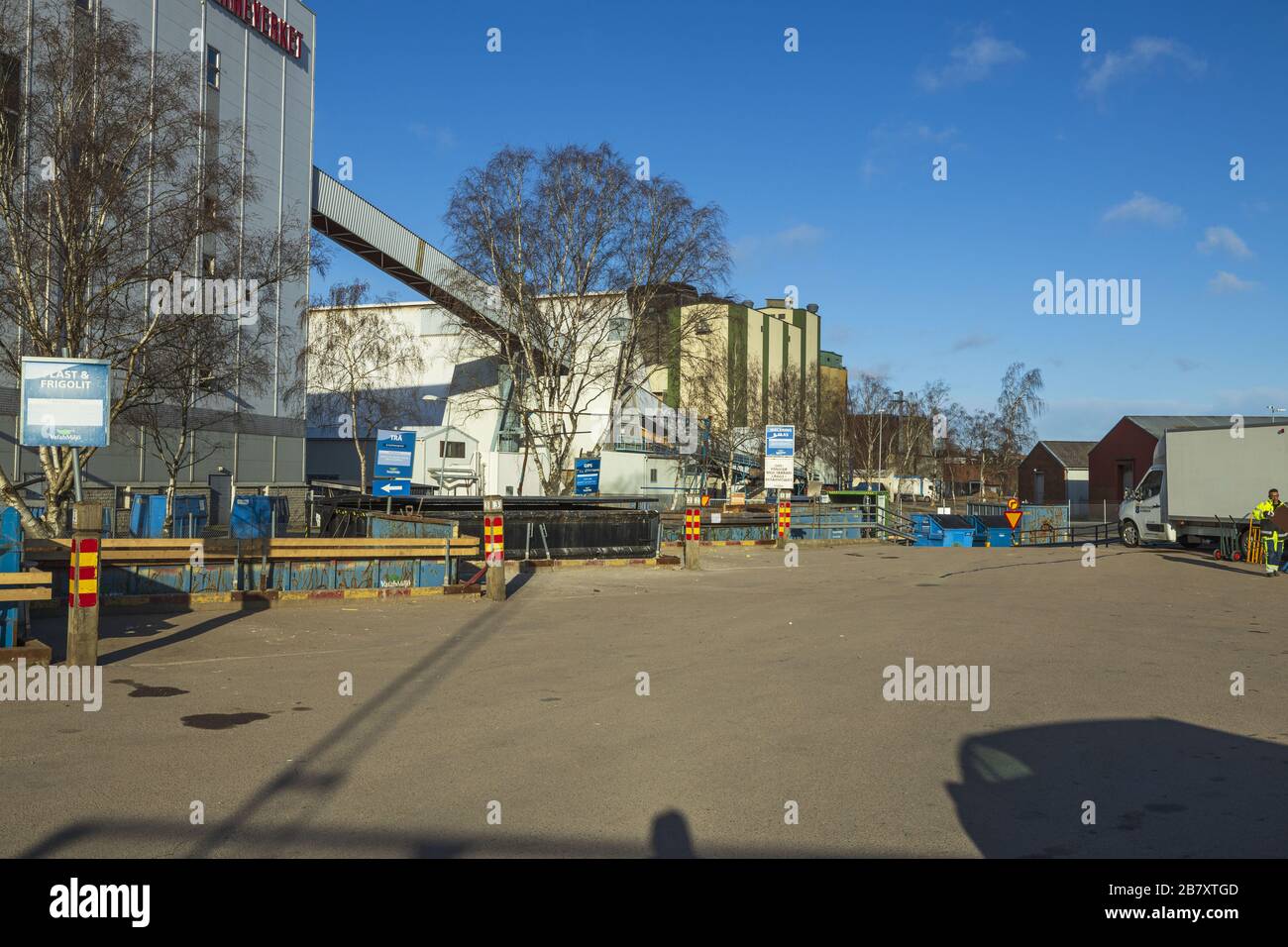 Beautiful overview of waste recycling station. Europe. Sweden Stock ...
