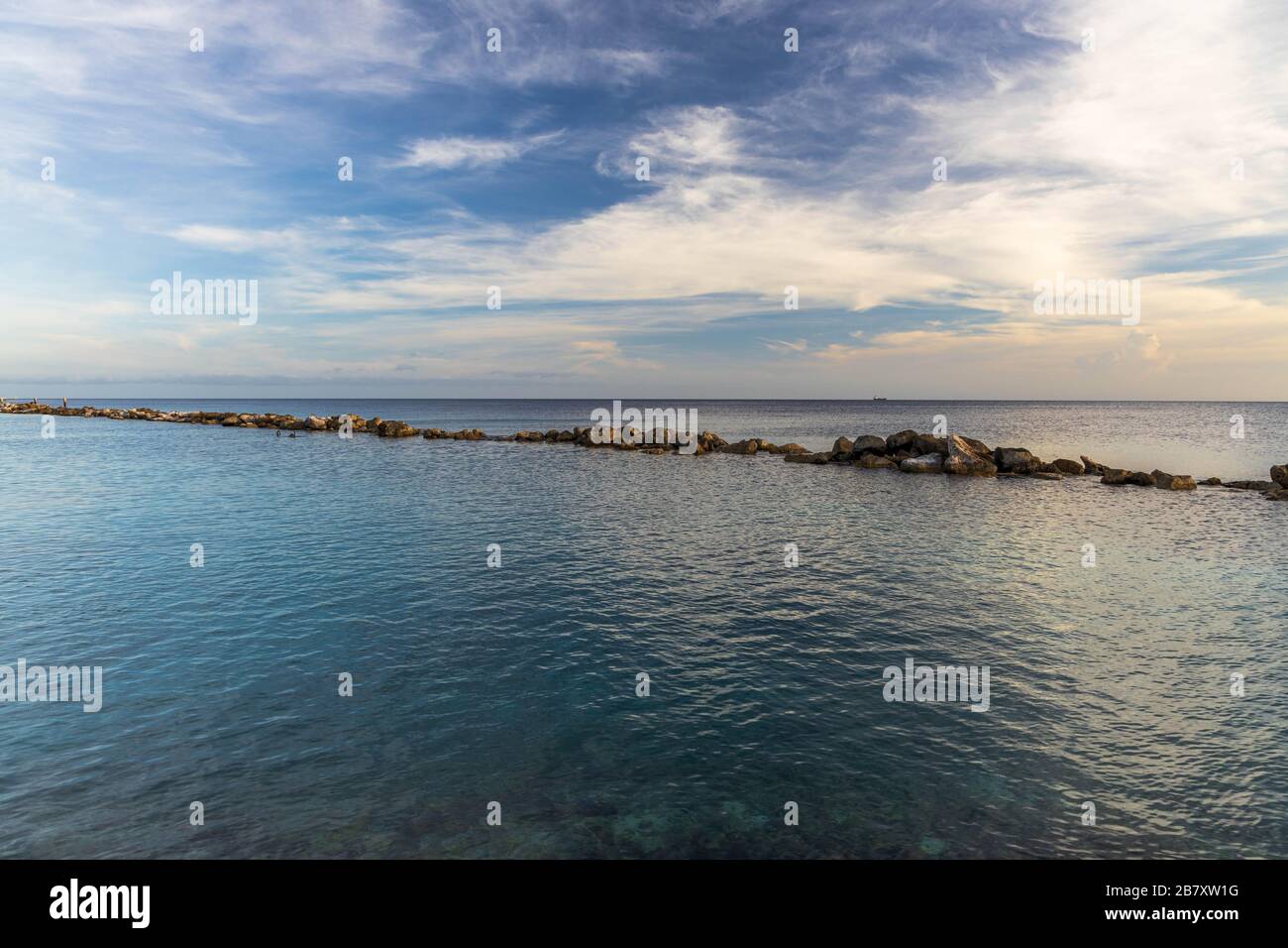 Gorgeous colorful view of sunset on Curacao island. Beautiful nature ...