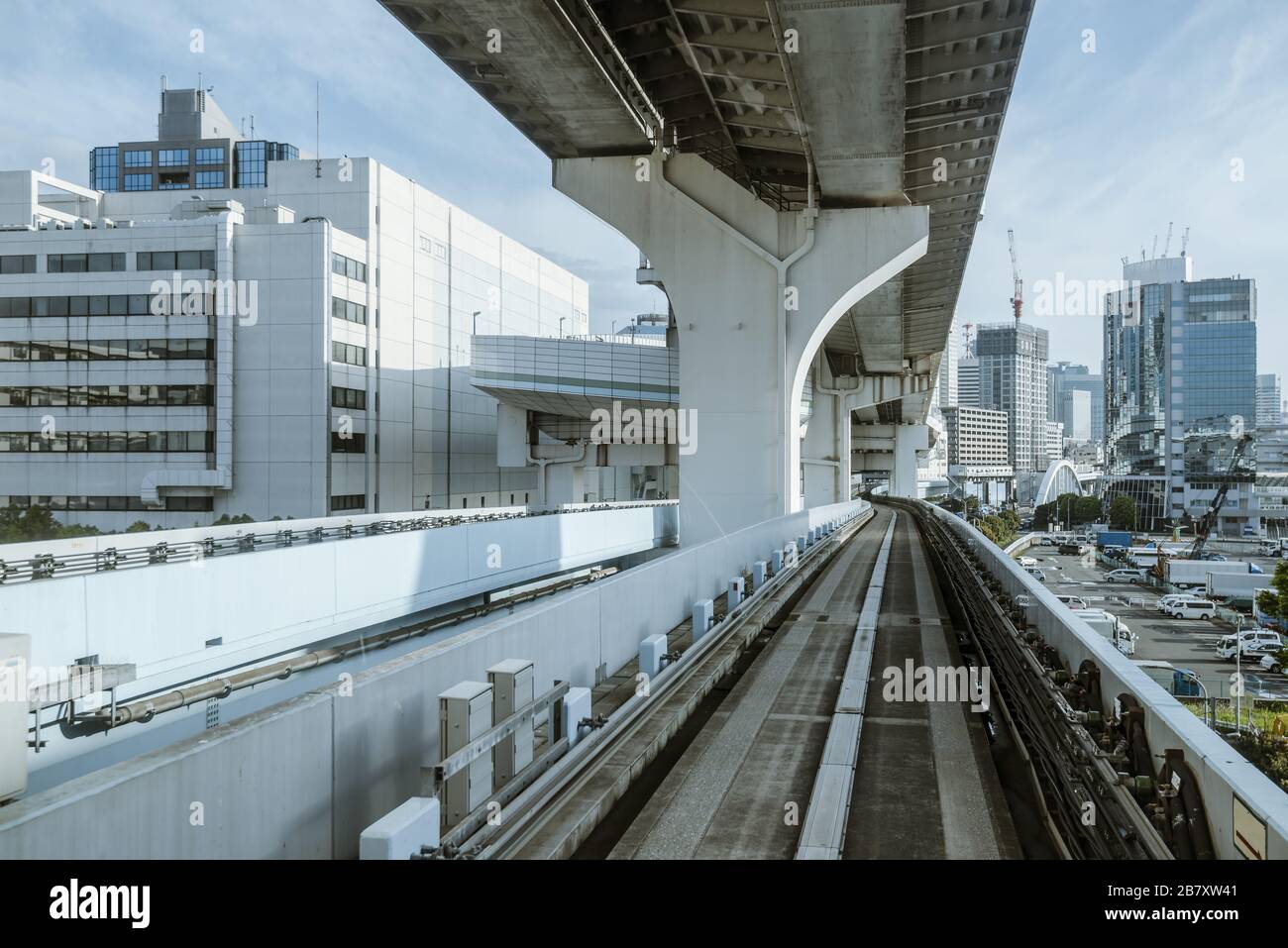 Cityscape from monorail sky train in Tokyo Stock Photo - Alamy