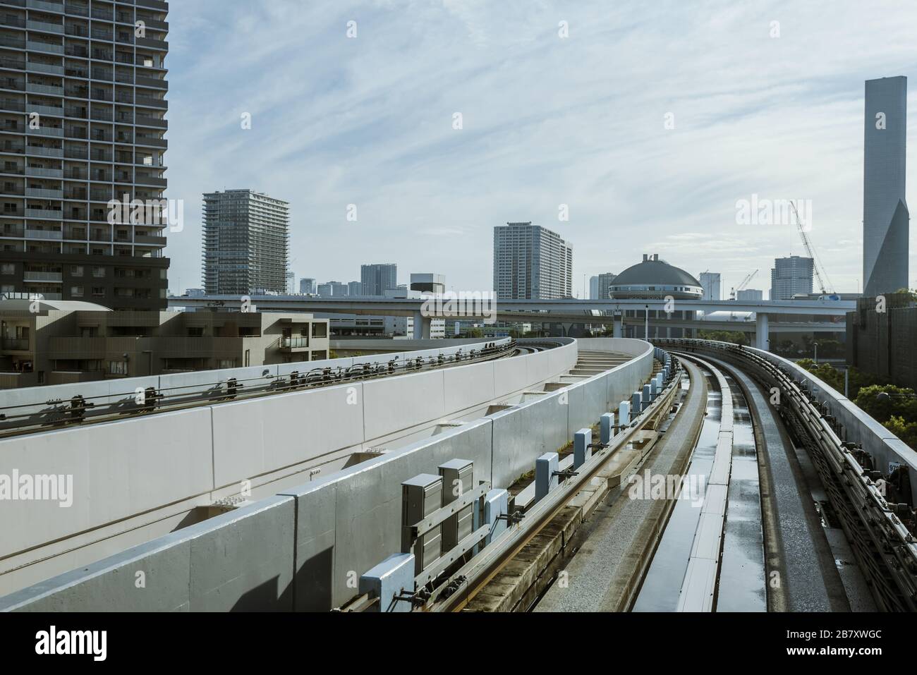 Cityscape from monorail sky train in Tokyo Stock Photo - Alamy