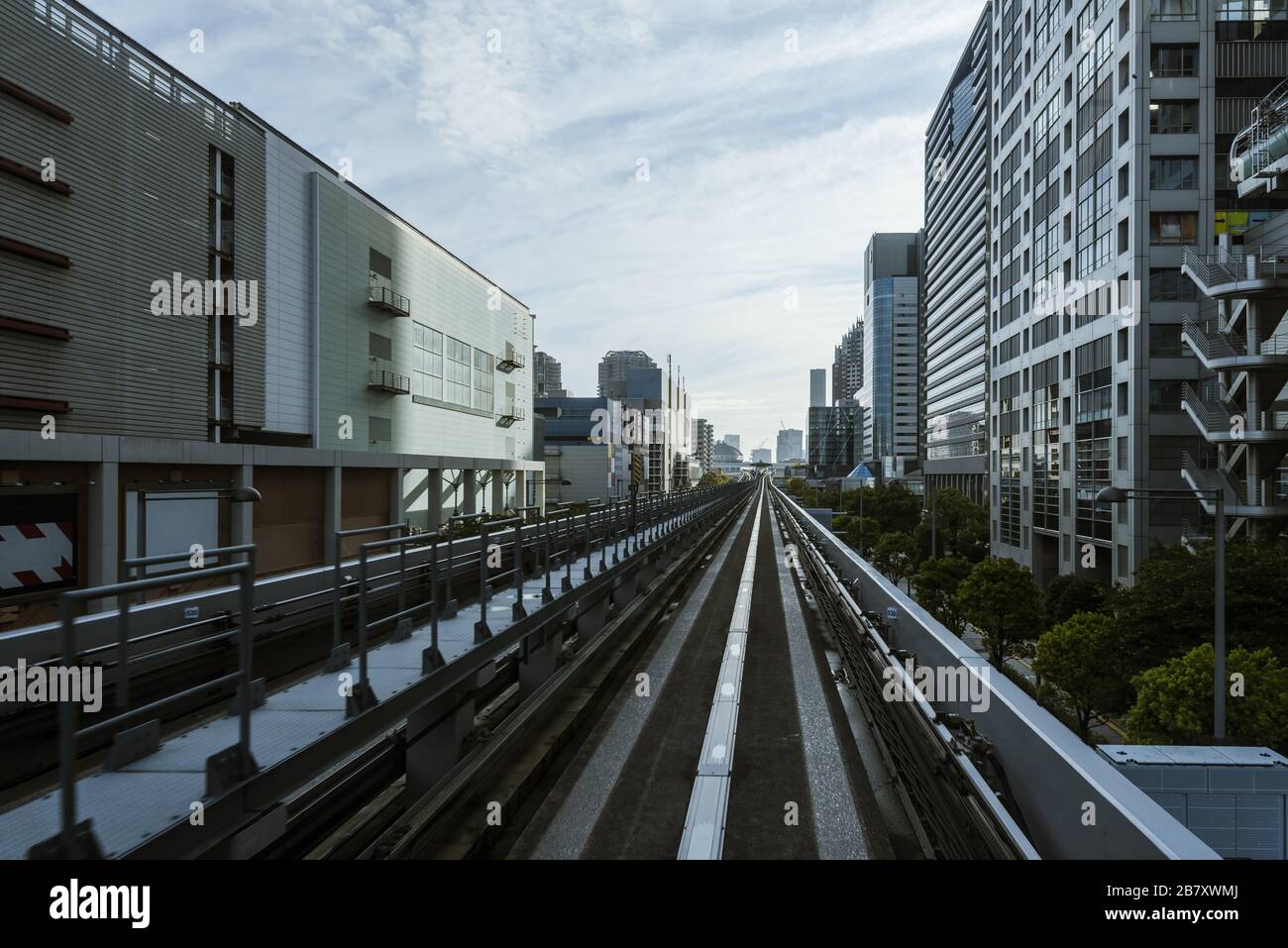 Cityscape from monorail sky train in Tokyo Stock Photo - Alamy