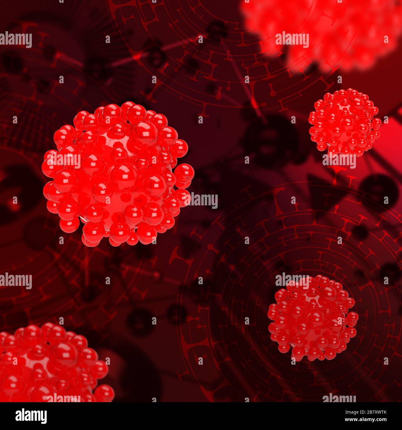 Abstract techno 3d corona virus outbreak illustration Stock Photo - Alamy