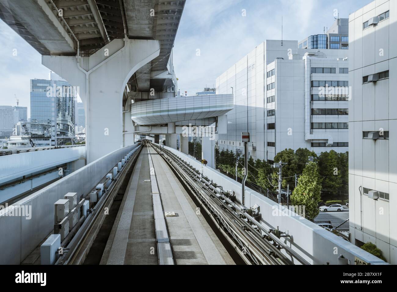 Cityscape from monorail sky train in Tokyo Stock Photo - Alamy