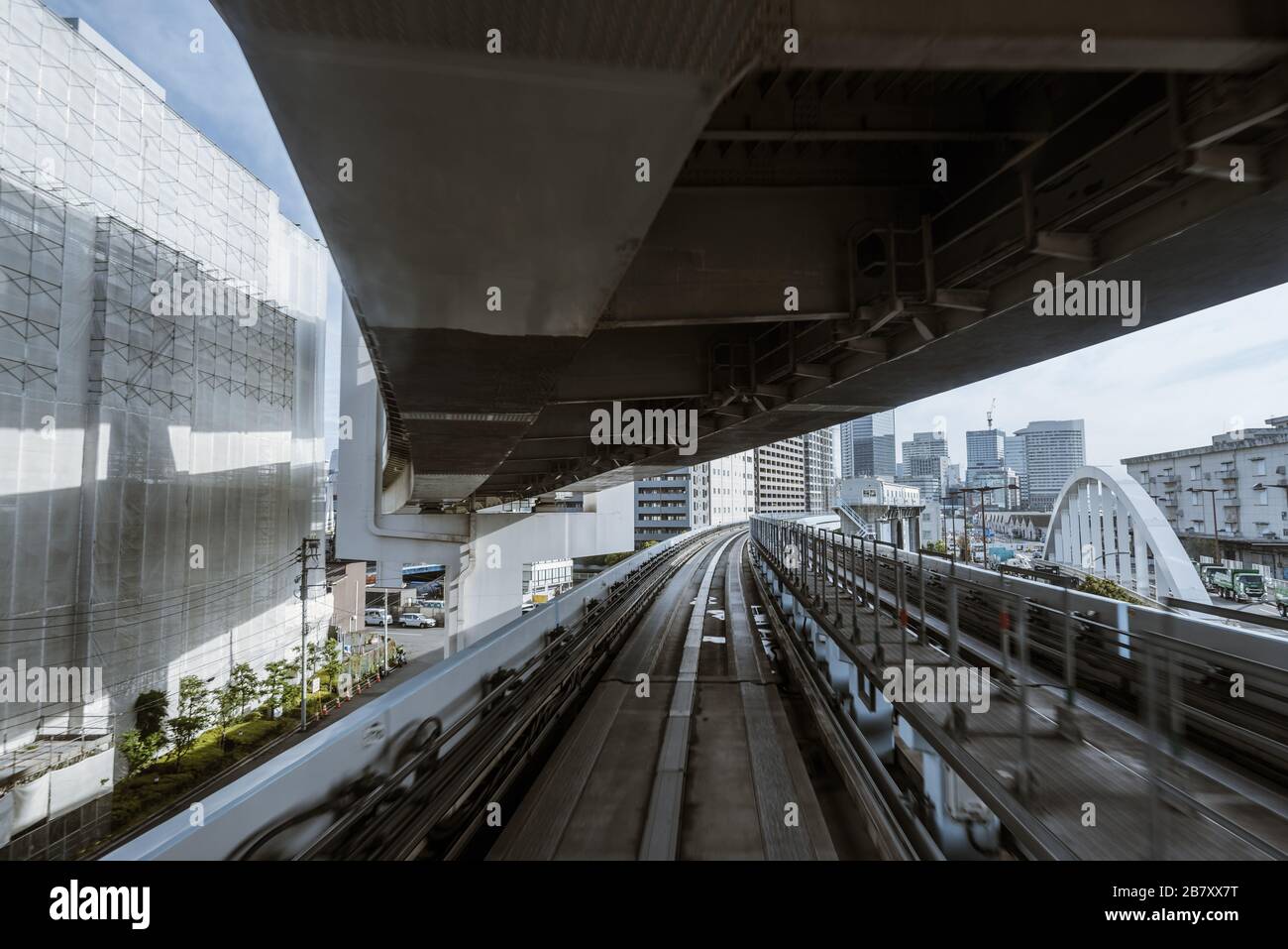 Cityscape from monorail sky train in Tokyo Stock Photo - Alamy