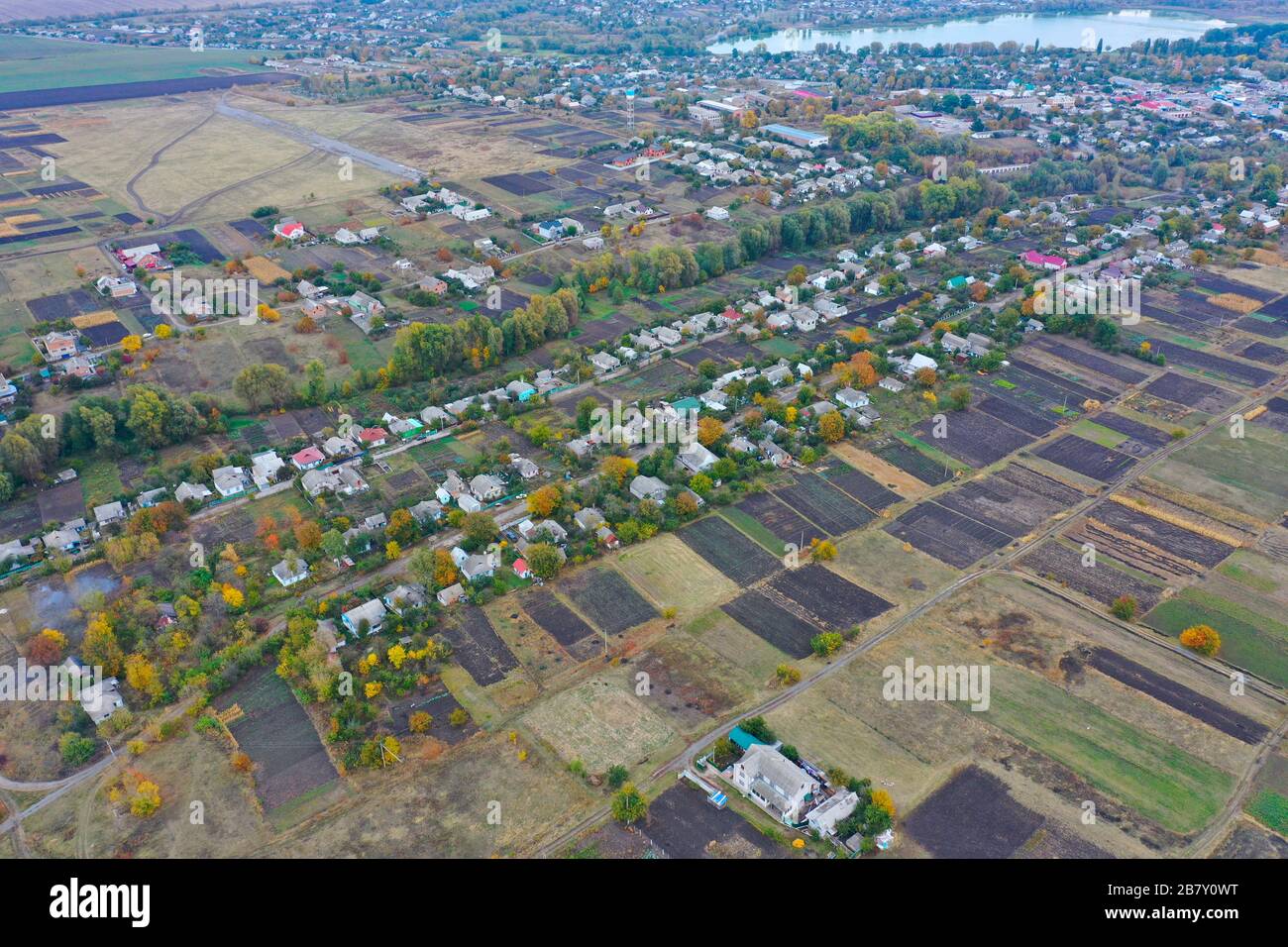 Aerial view ukraine small town hi-res stock photography and images - Alamy