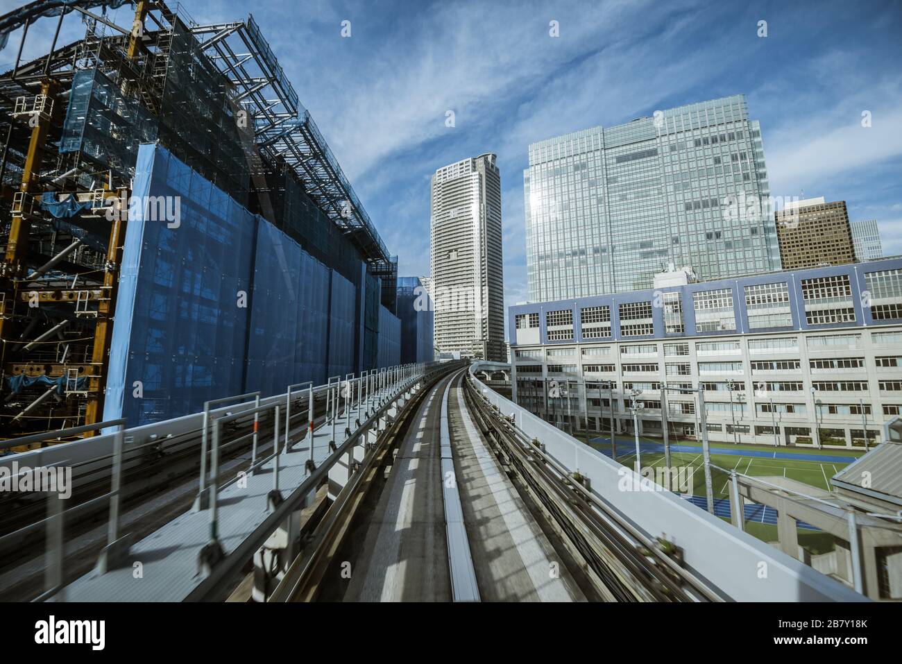 Cityscape from monorail sky train in Tokyo Stock Photo - Alamy