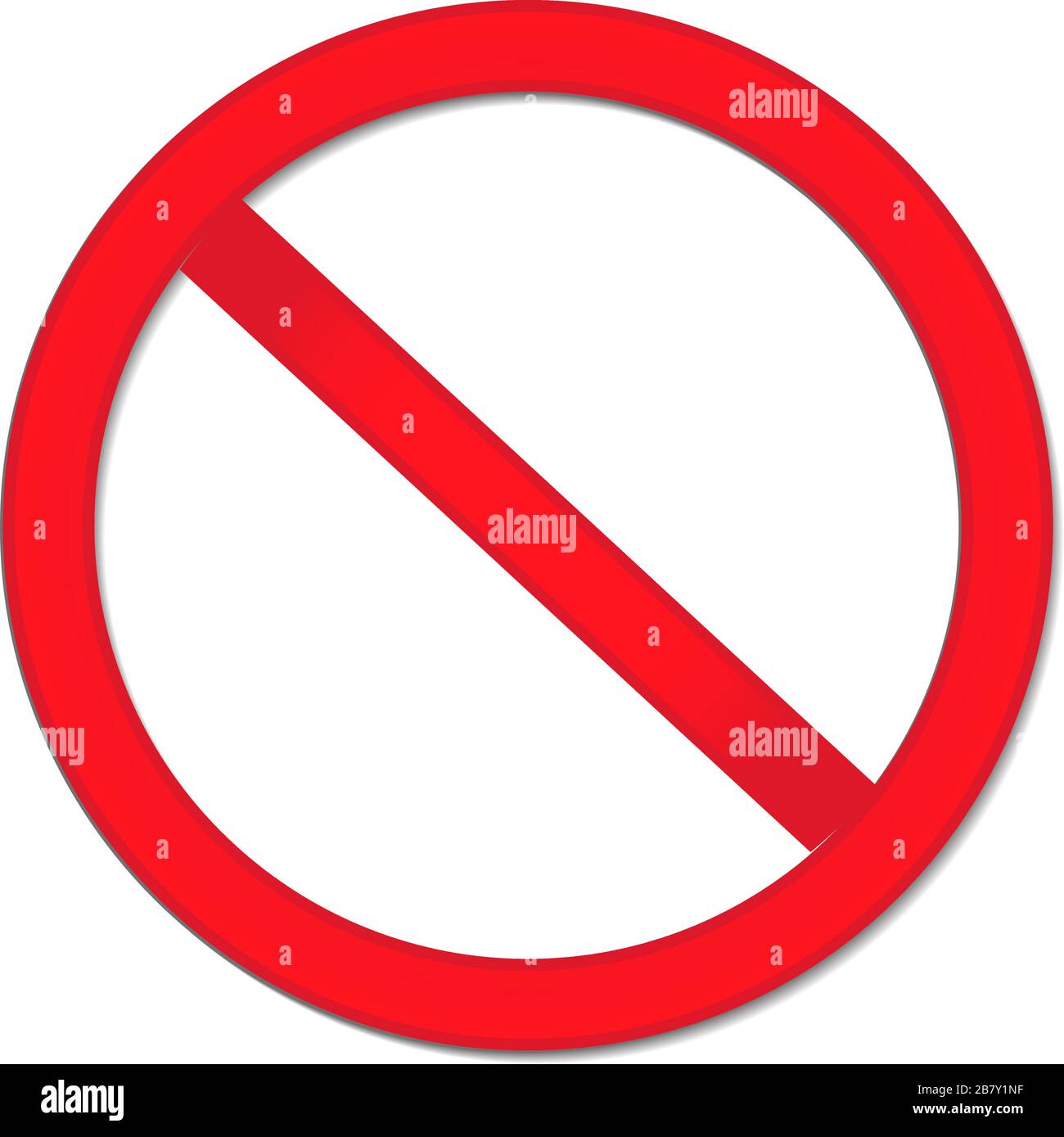 Empty blank Red prohibition sign stop. Isolated on a white background ...