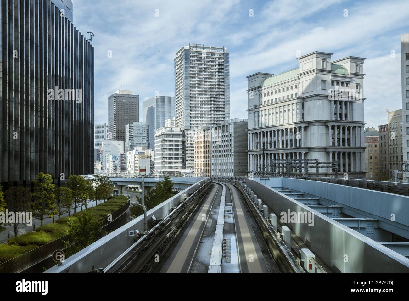 Cityscape from monorail sky train in Tokyo Stock Photo - Alamy