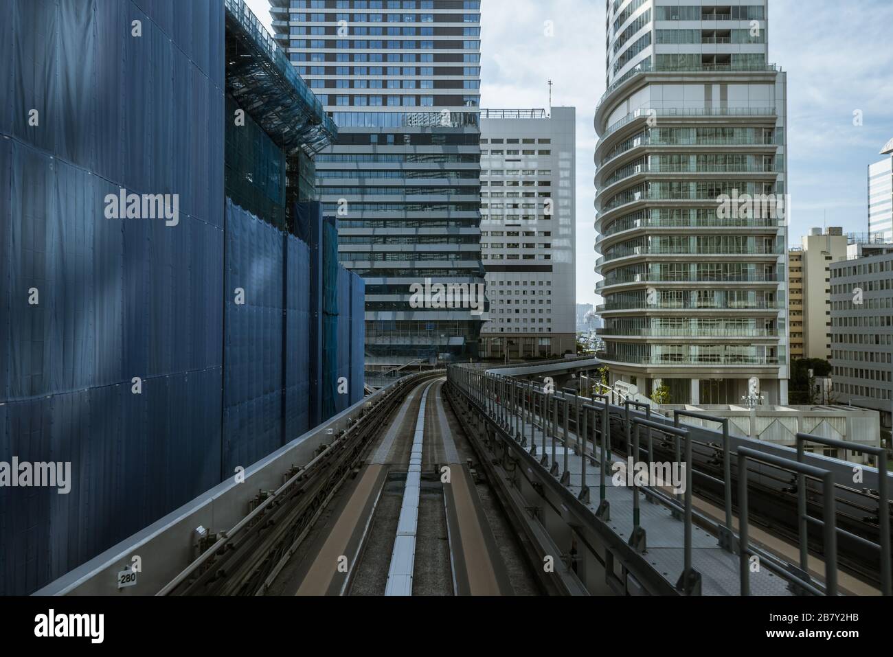Cityscape from monorail sky train in Tokyo Stock Photo - Alamy