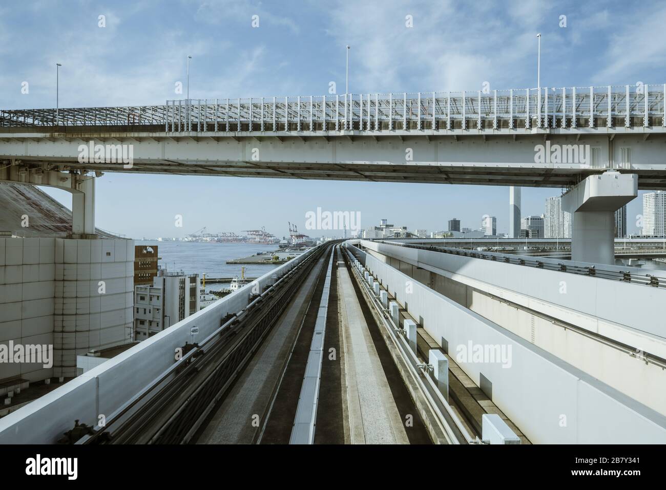 Cityscape from monorail sky train in Tokyo Stock Photo - Alamy