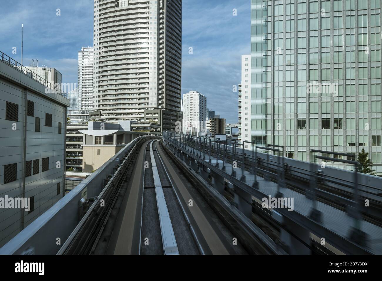 Cityscape from monorail sky train in Tokyo Stock Photo - Alamy