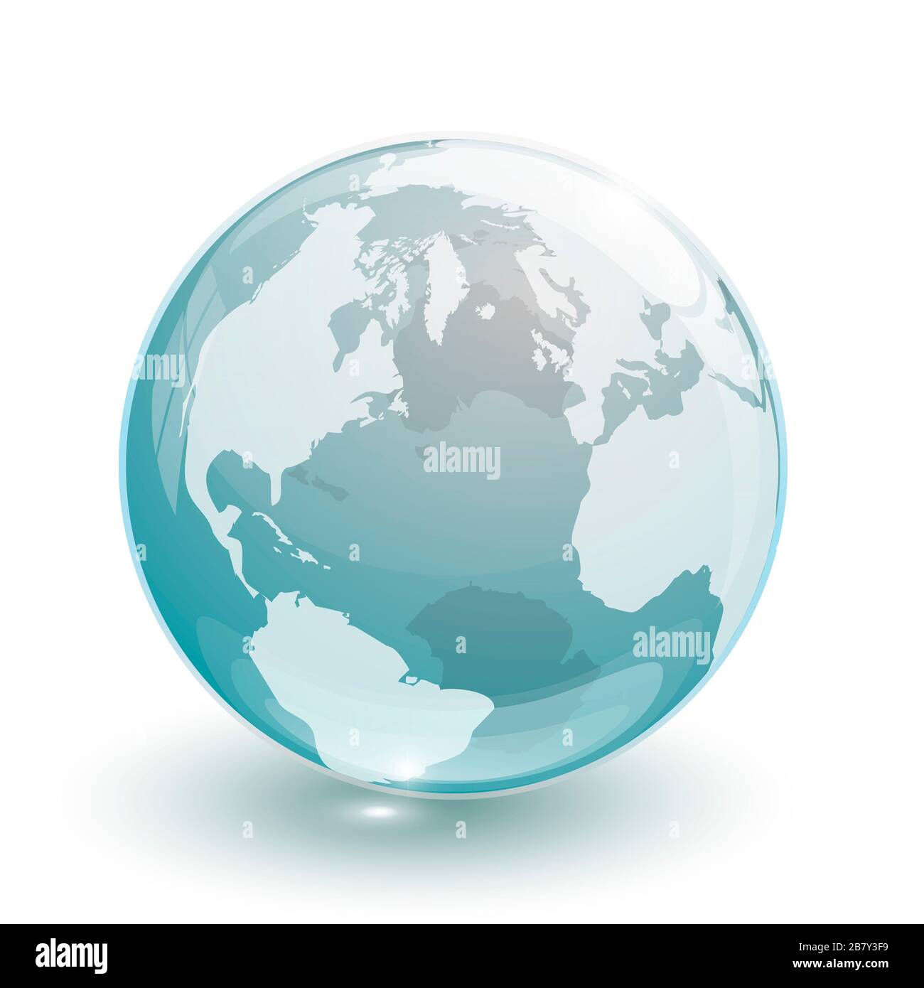 blue transparent glass earth globe isolated Stock Photo - Alamy