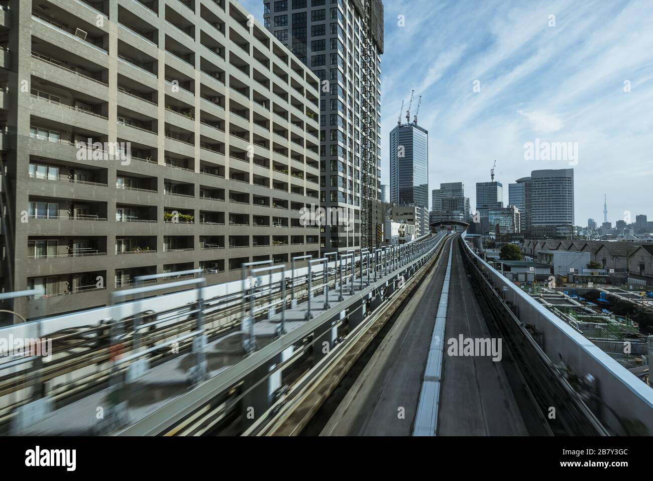 Cityscape from monorail sky train in Tokyo Stock Photo - Alamy