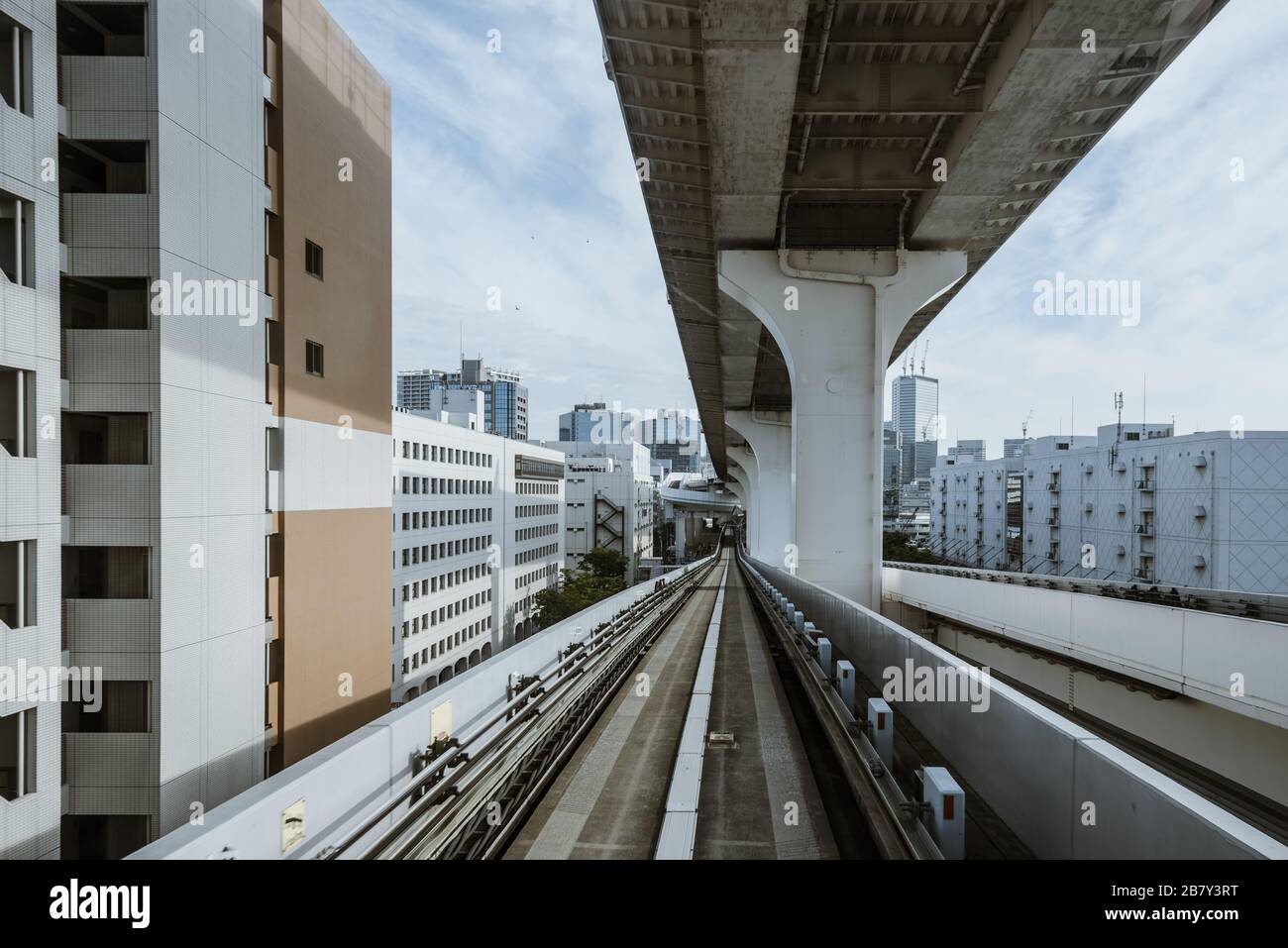 Cityscape from monorail sky train in Tokyo Stock Photo - Alamy