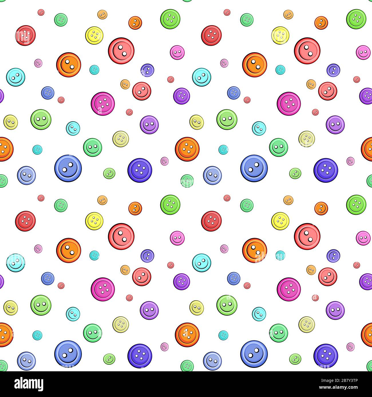 Set of multi-colored buttons for clothes of different sizes. Vector ...