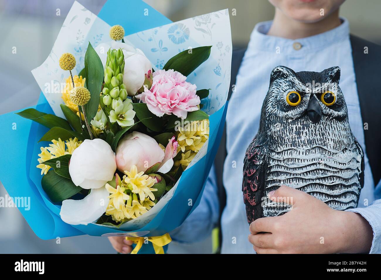 a bouquet for the first beloved teacher on the first of September ...