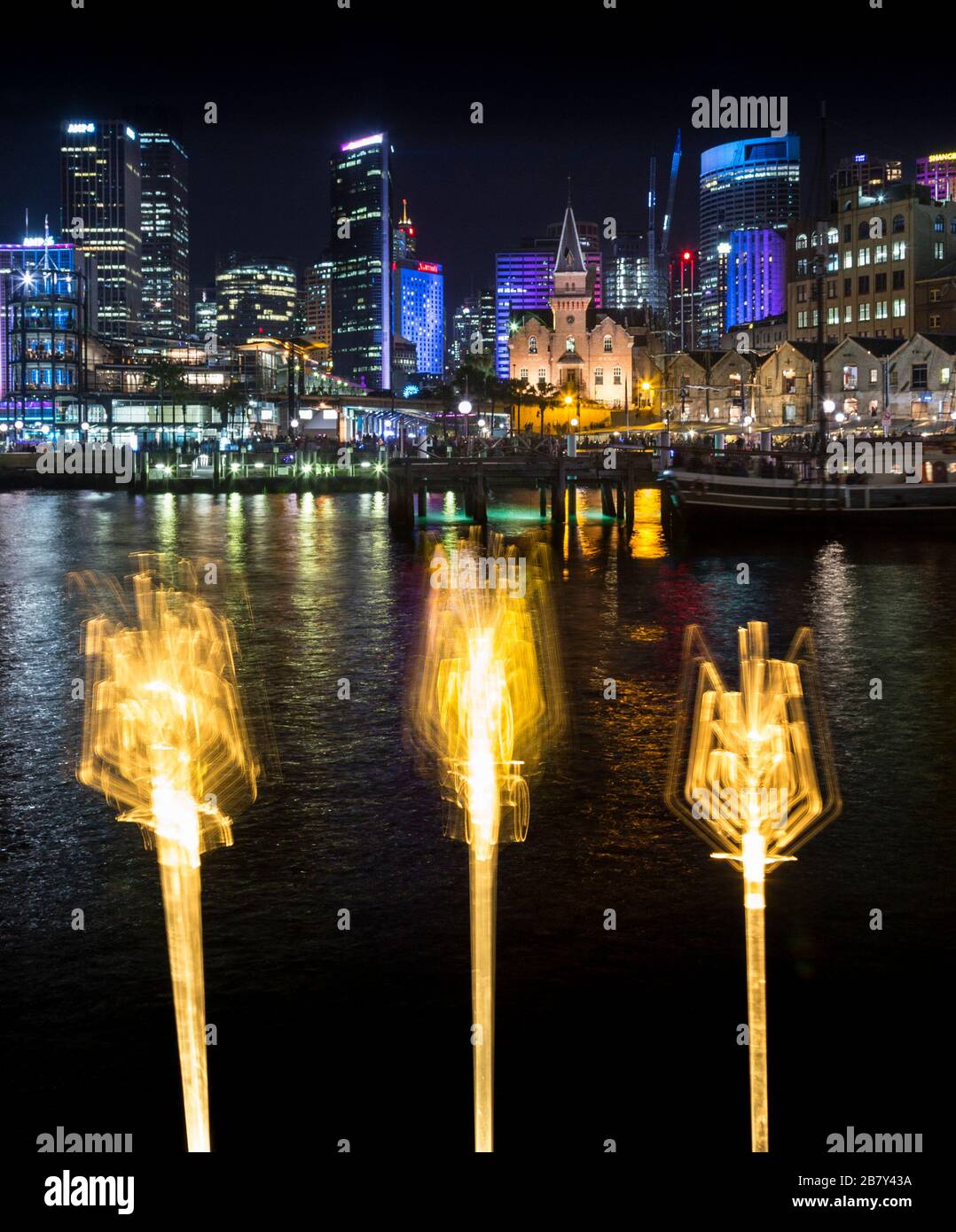 Tidal Reed Garden by Aura at the Vivid Festival in Sydney Stock Photo ...