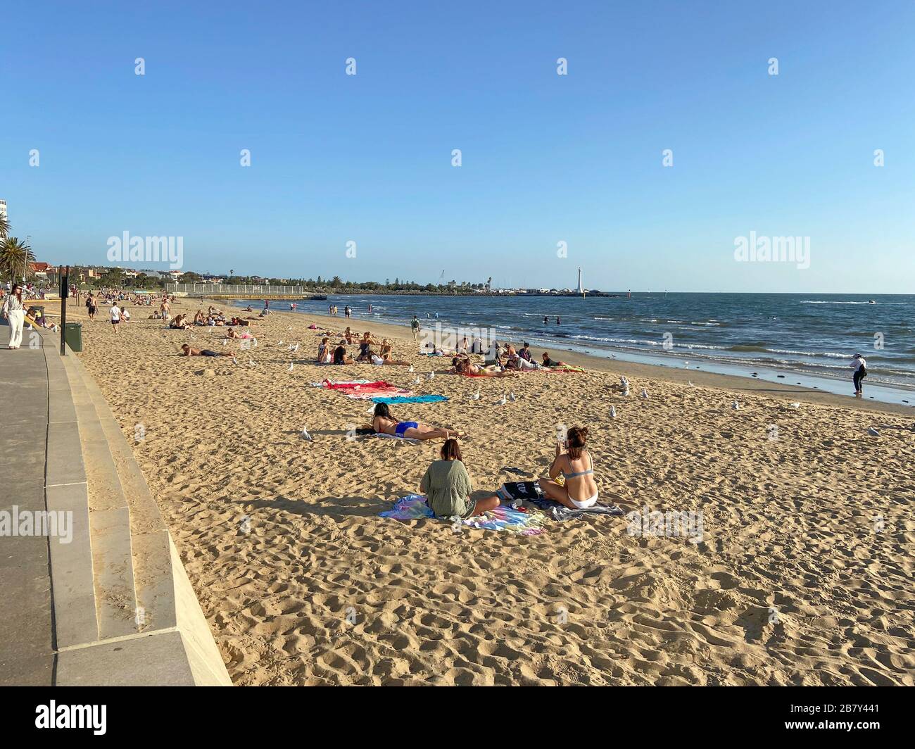St Kilda Beach, St Kilda, Melbourne, Victoria, Australia Stock Photo ...