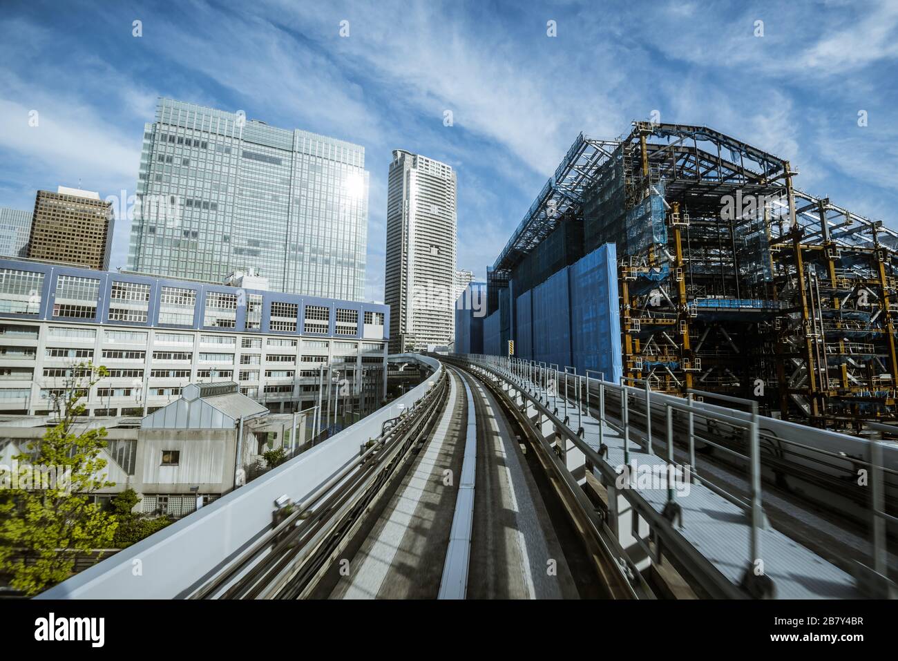 Cityscape from monorail sky train in Tokyo Stock Photo - Alamy
