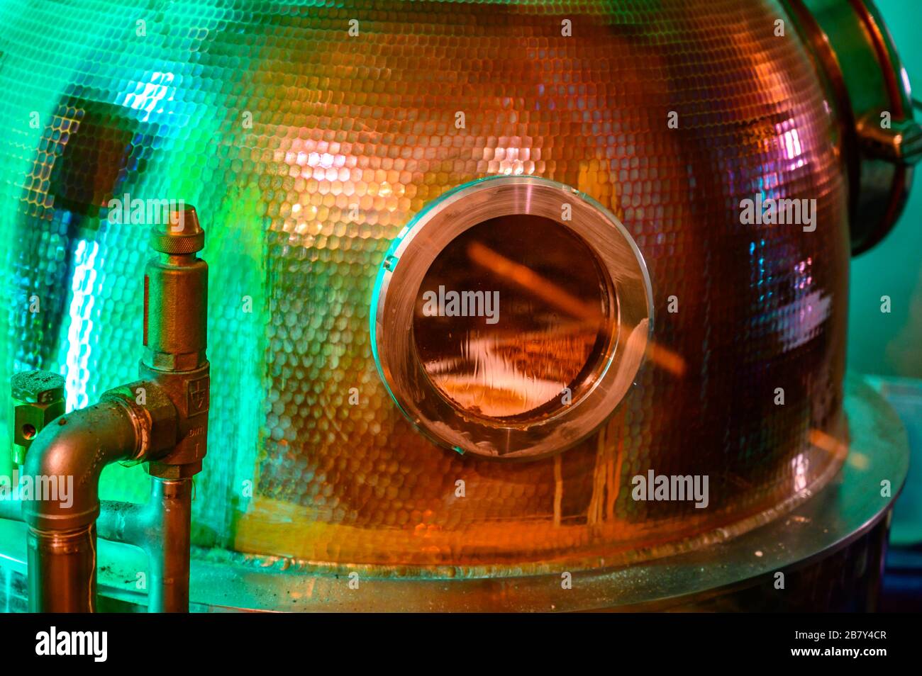Gin distillation process in copper tanks, Scotland, UK Stock Photo - Alamy