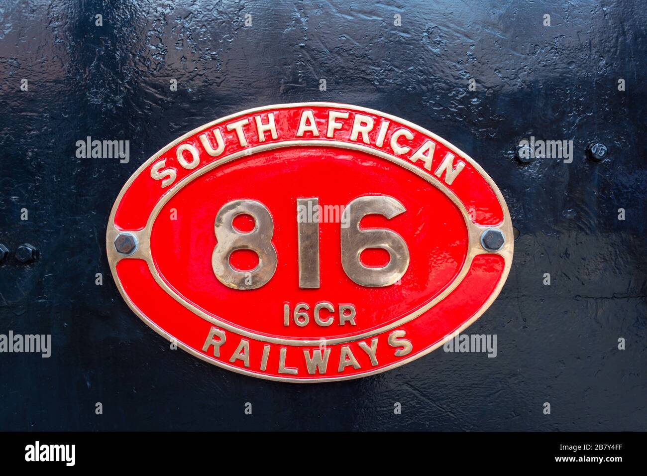 Engine badge on Class 16 steam locomotive at Heidelberg Heritage Museum ...