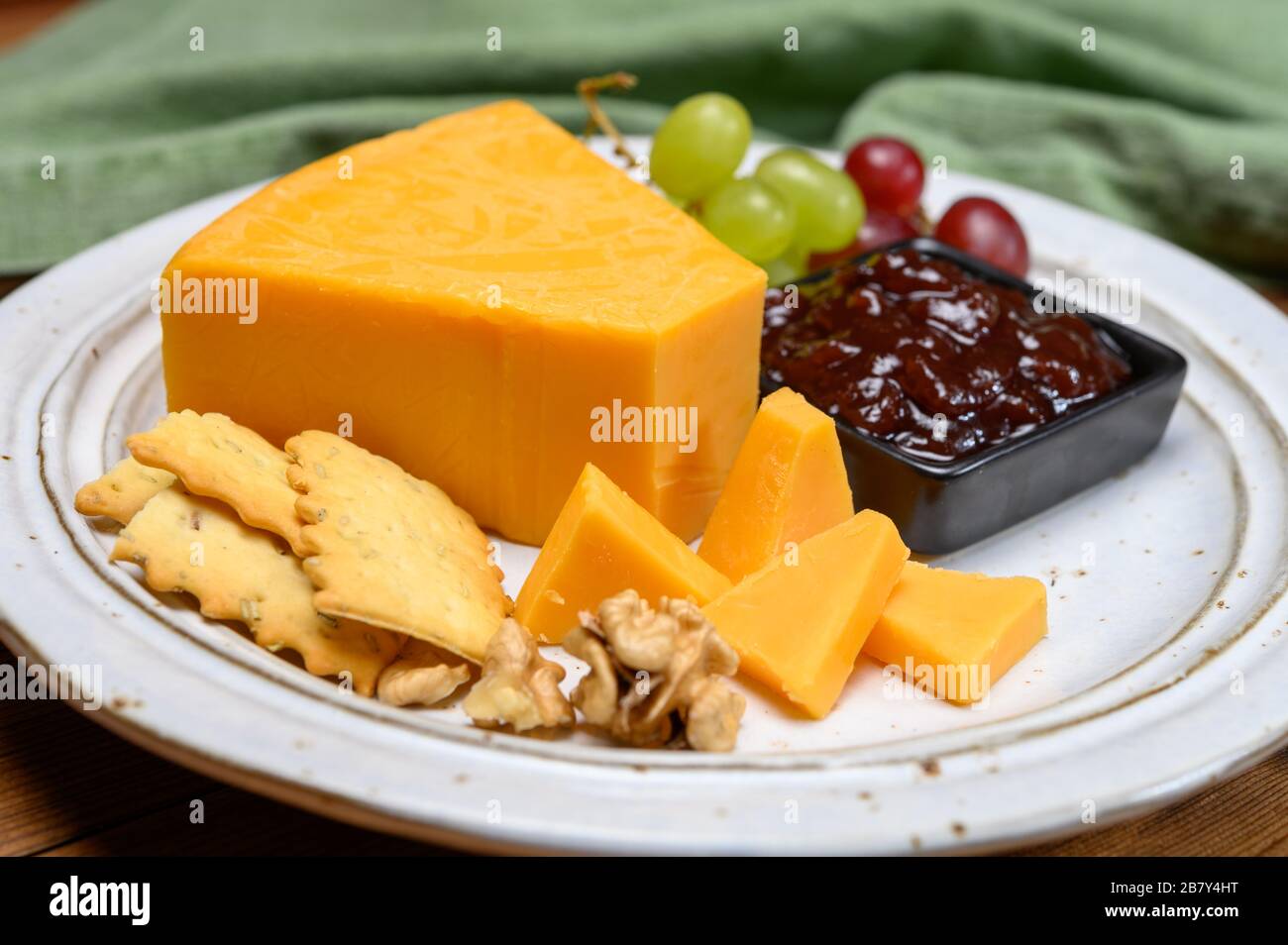 Cheese collection, yellow matured cheddar cheese triangle piece from ...