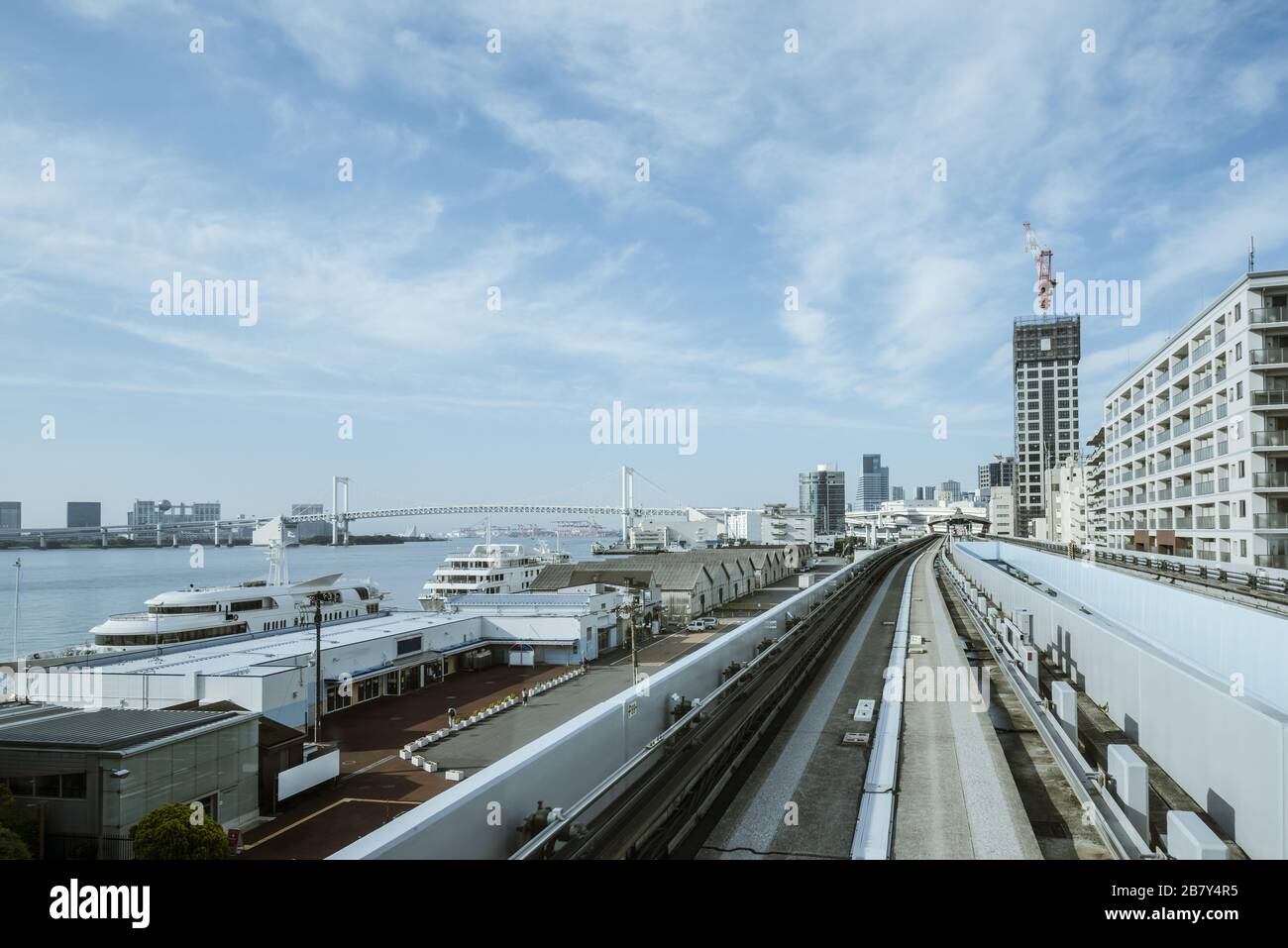 Cityscape from monorail sky train in Tokyo Stock Photo - Alamy