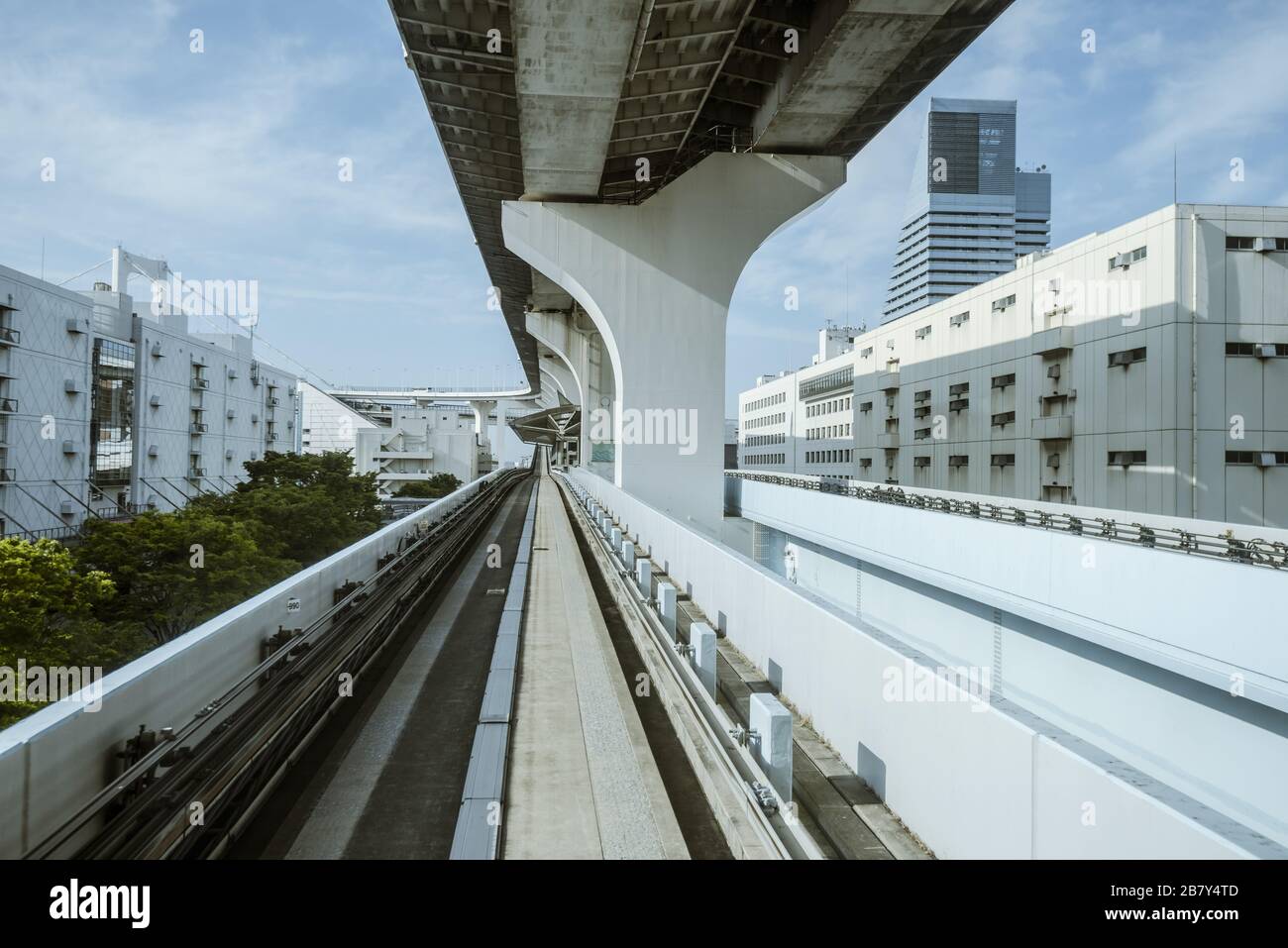 Cityscape from monorail sky train in Tokyo Stock Photo - Alamy