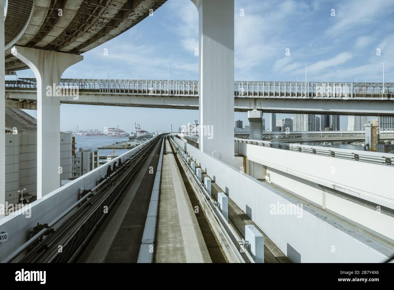Cityscape from monorail sky train in Tokyo Stock Photo - Alamy