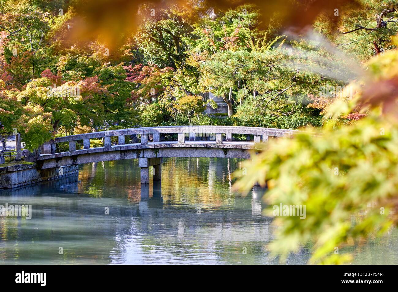 Blue japanese style bridge hi-res stock photography and images - Alamy