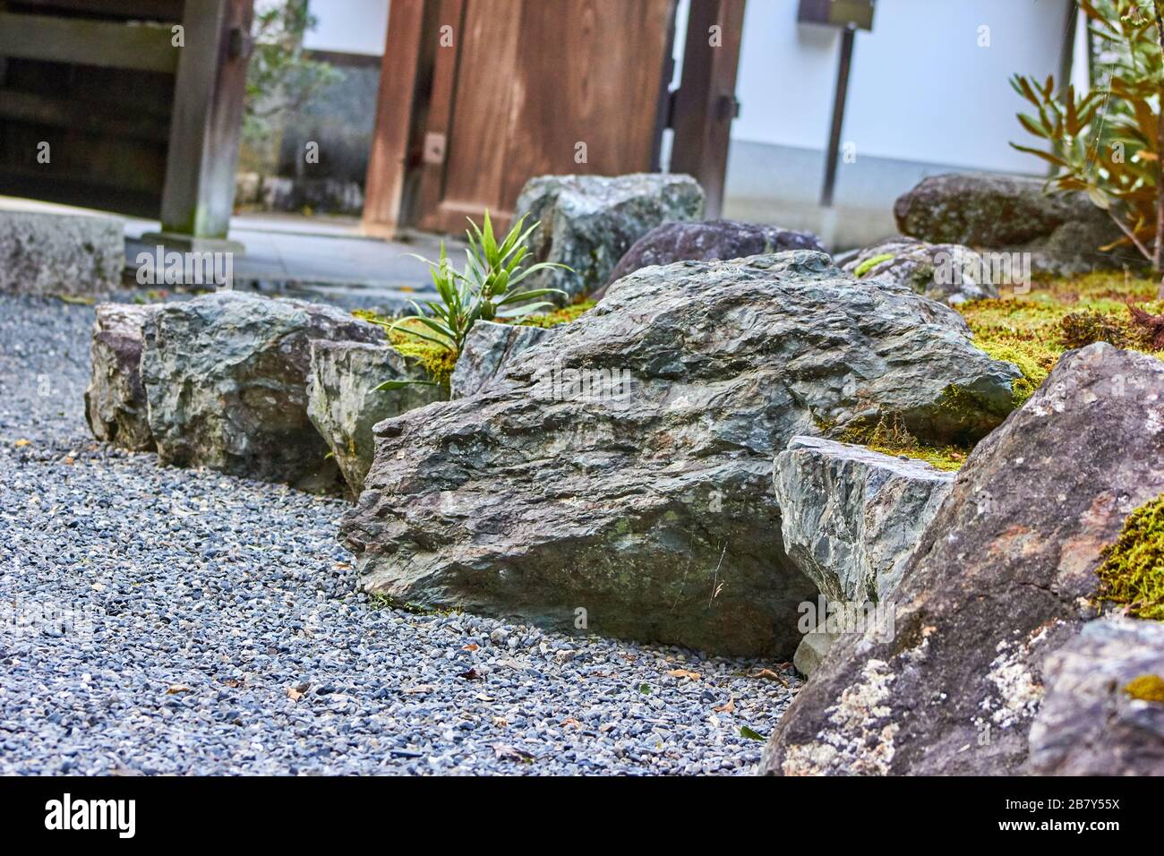 Stones in Japanese style garden Stock Photo - Alamy