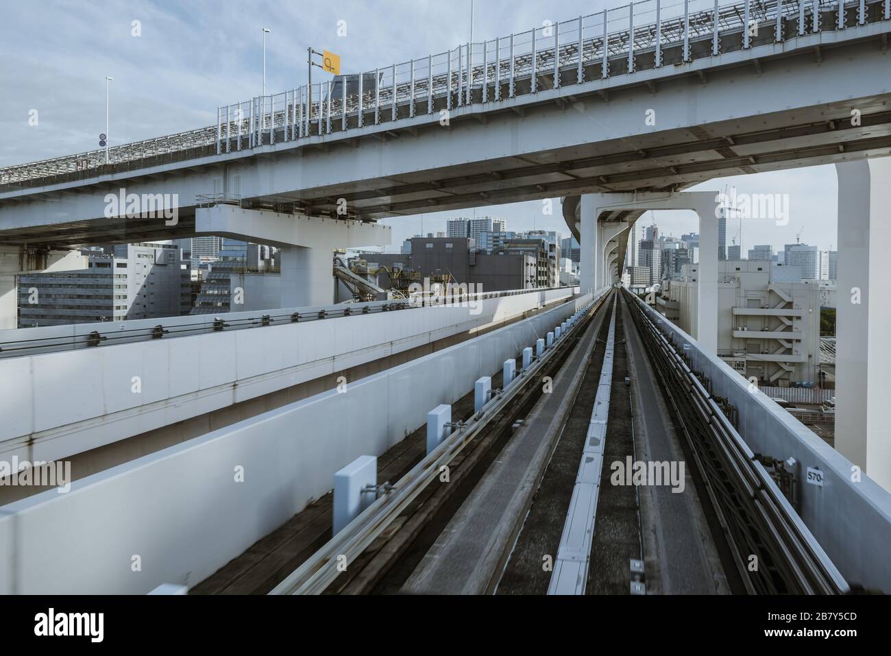 Cityscape from monorail sky train in Tokyo Stock Photo - Alamy