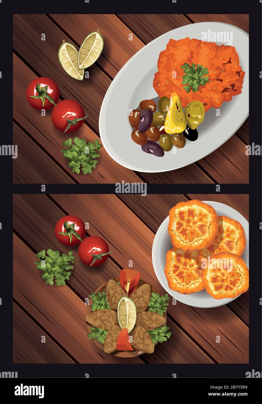 Middle asian food Stock Vector Images - Alamy