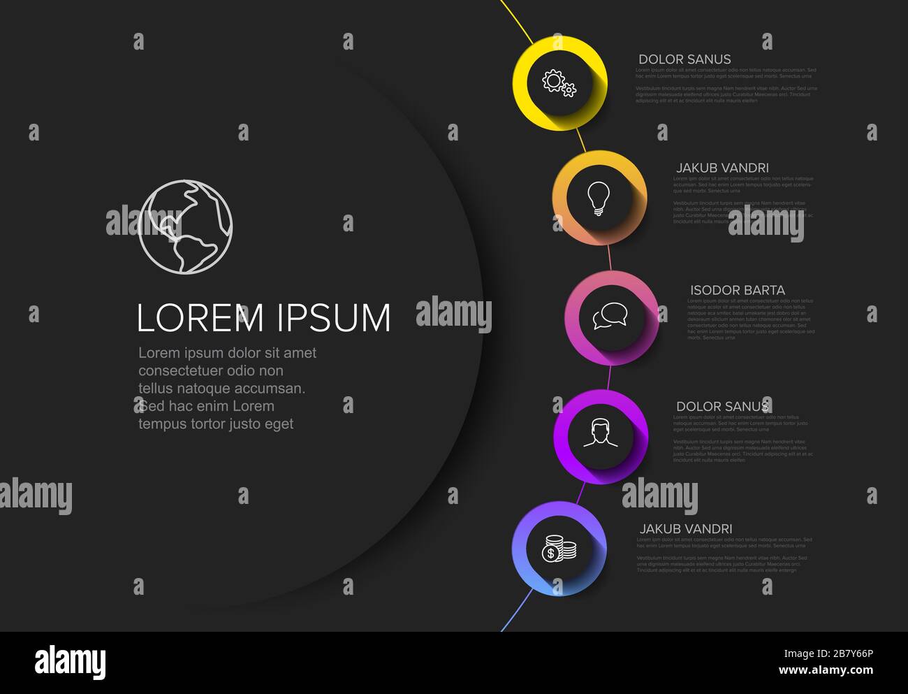 Vector multipurpose Infographic template with title and five elements ...