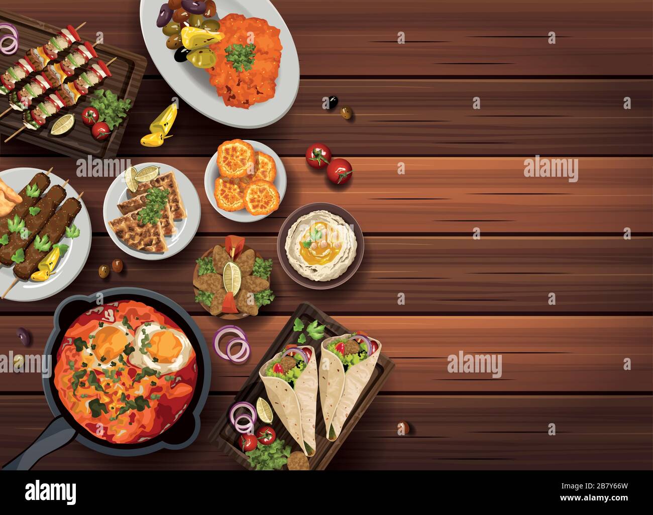 Middle eastern ingredients Stock Vector Images - Alamy