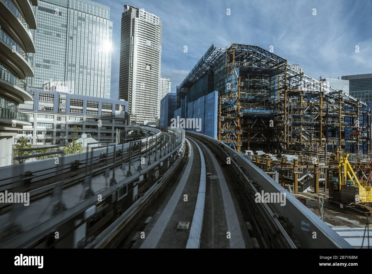 Cityscape from monorail sky train in Tokyo Stock Photo - Alamy