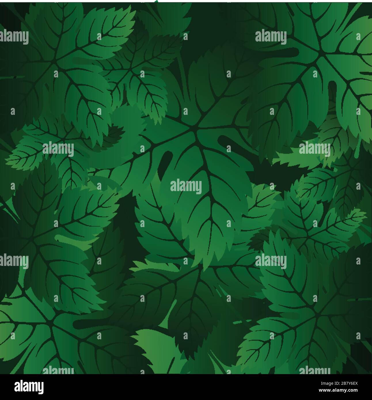 Dark Green Leaves jungle background texture Stock Vector Image & Art ...