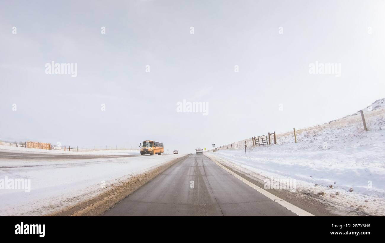 Driving on typical paved rural roads in suburban America Stock Photo ...