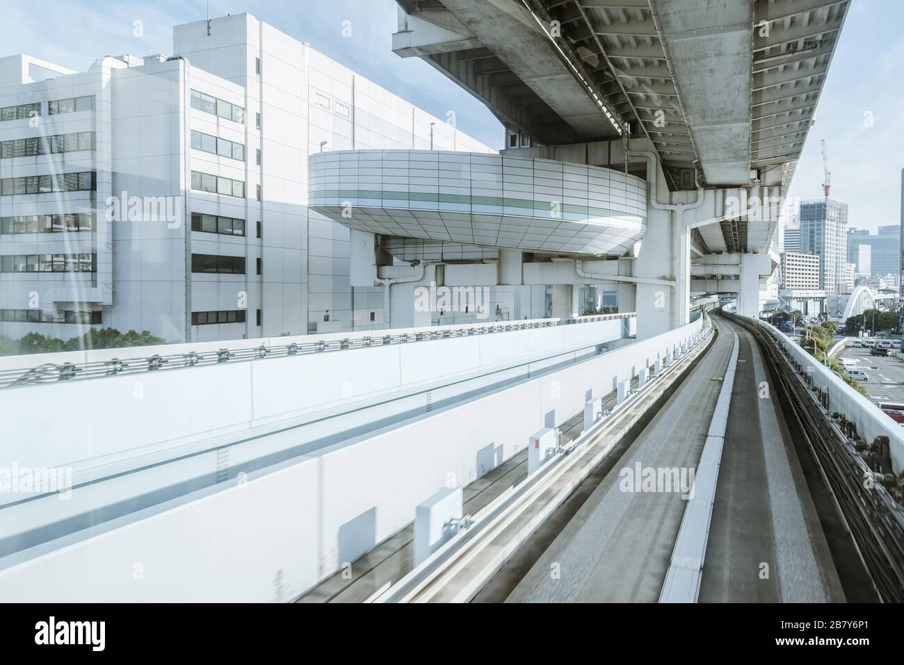 Cityscape from monorail sky train in Tokyo Stock Photo - Alamy