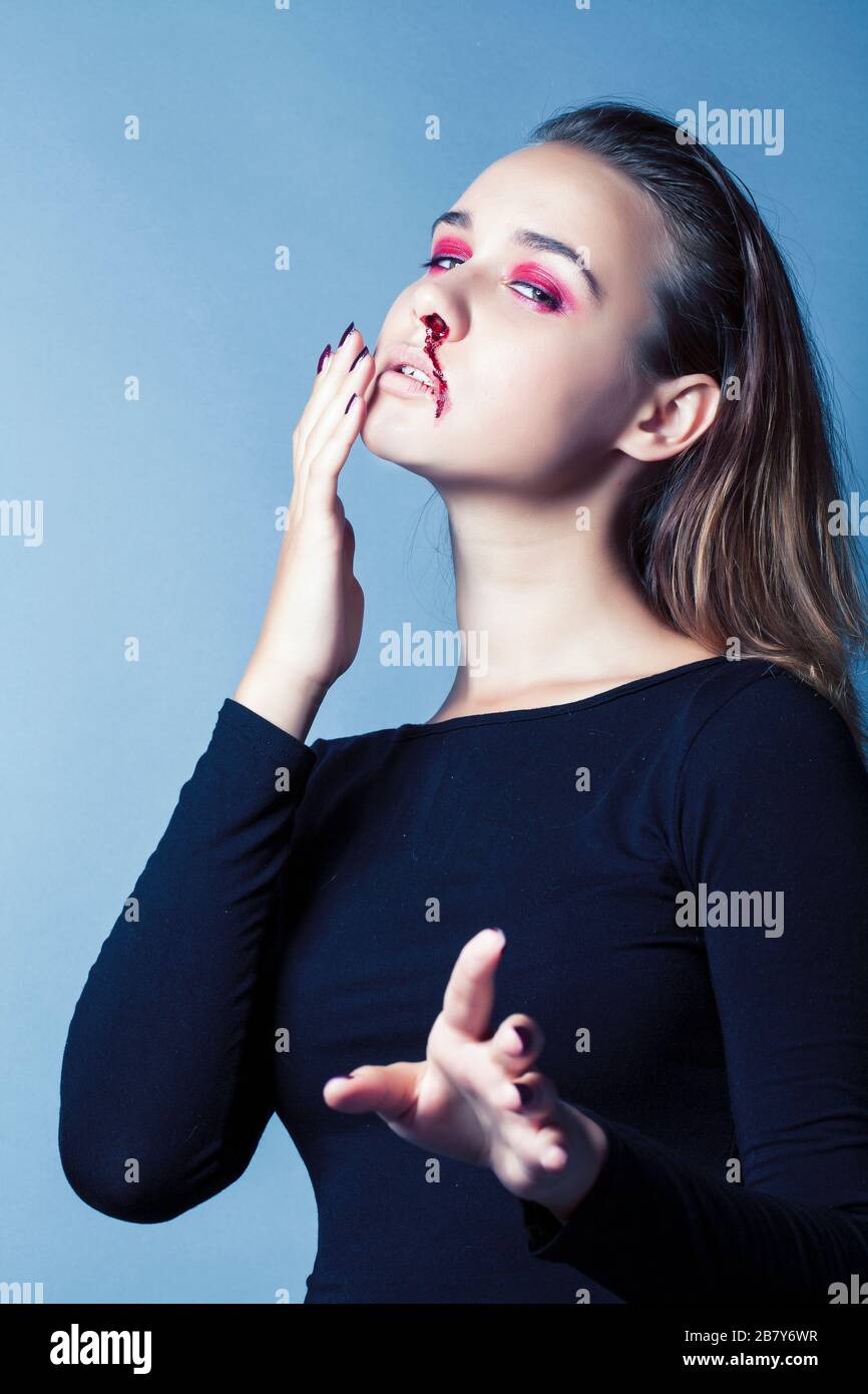 Bleeding blood face angry hi-res stock photography and images - Alamy