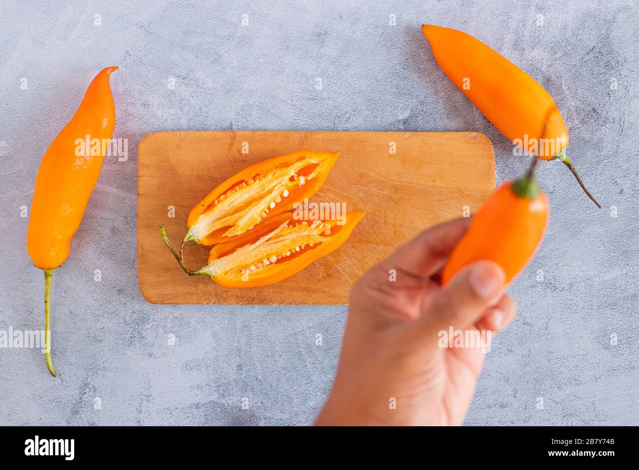 Peruvian yellow pepper. Yellow pepper used in Peruvian cuisine Stock ...