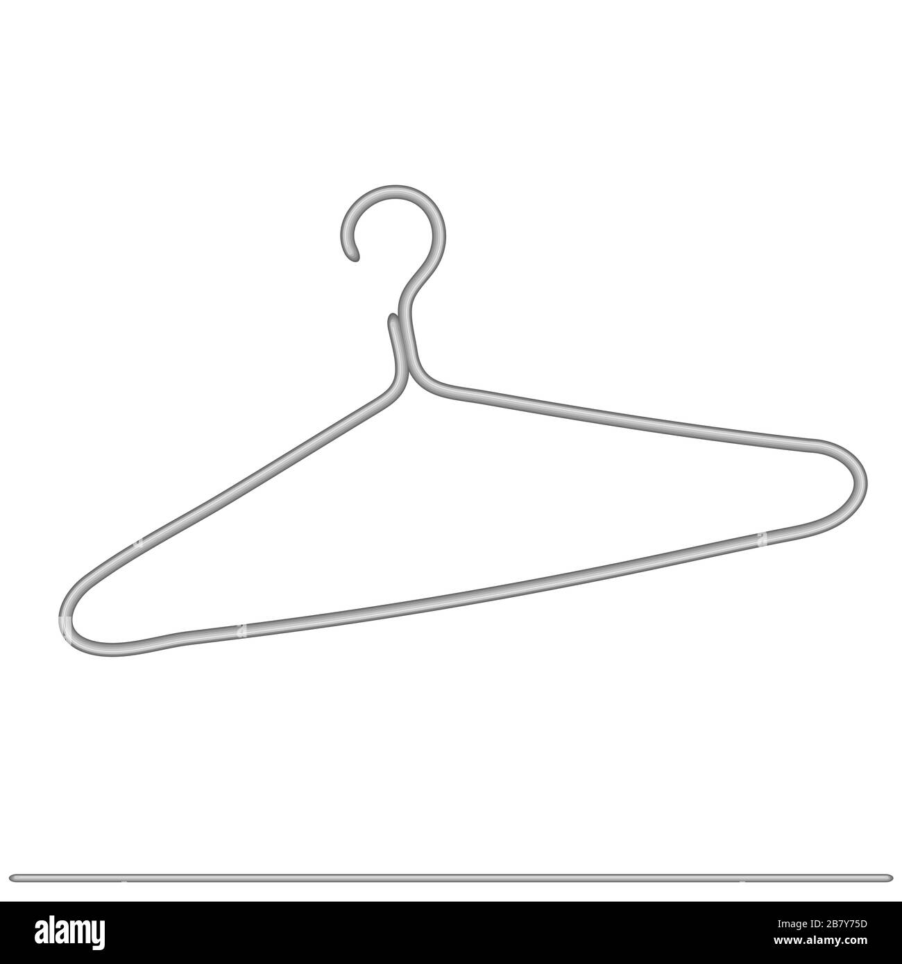 Metal clothes hanger, empty. Vector illustration - isolate on a white ...