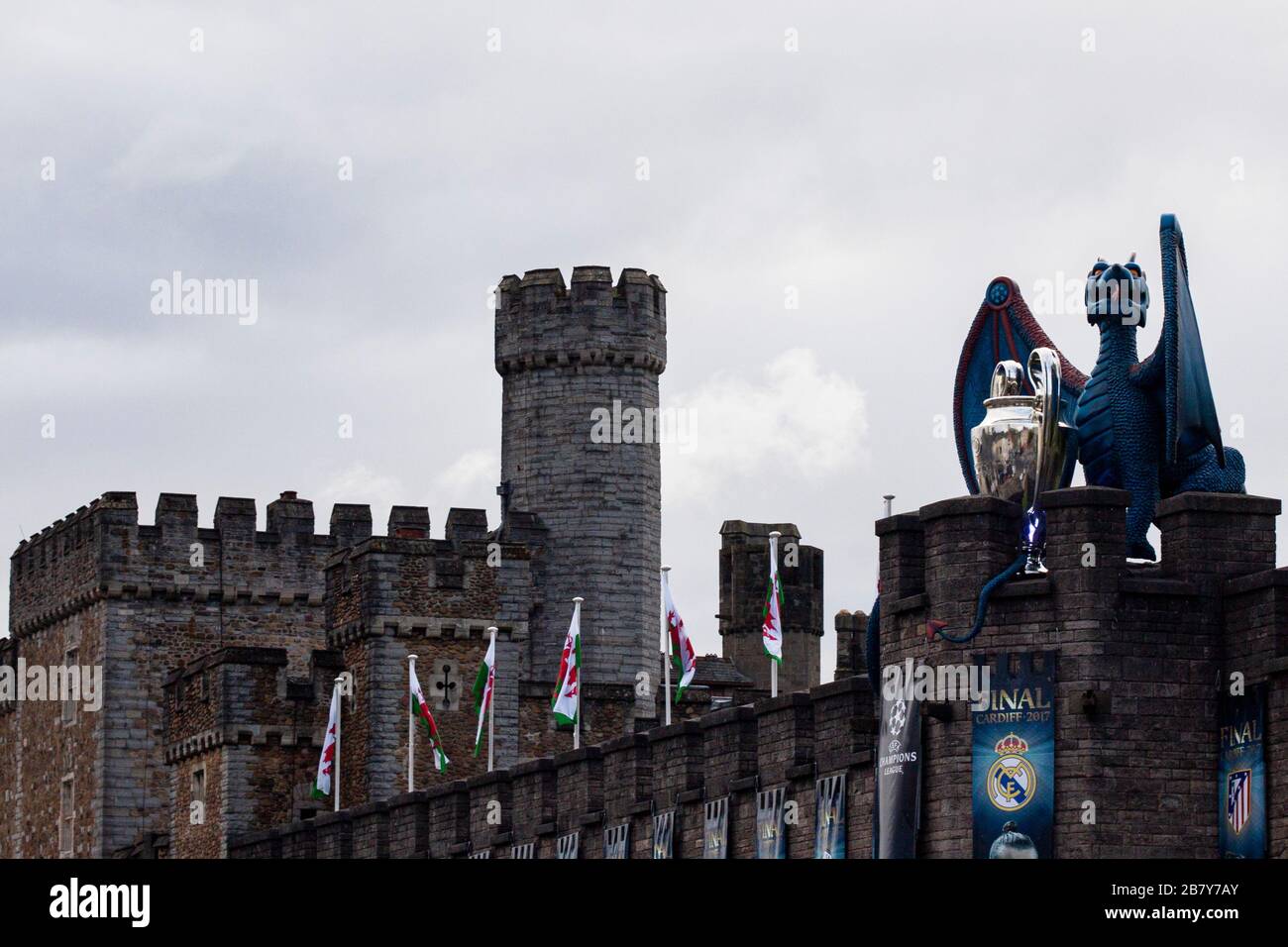 UEFA Champions League Dragon at Cardiff Castle on the 20th May 2017 ...